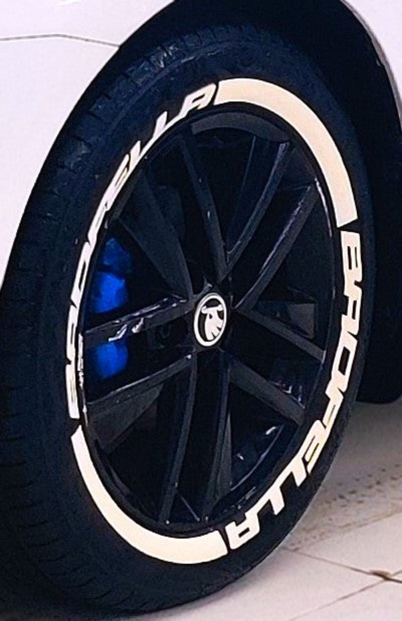 BADFELLA 3D Rubber Tyre Stickers for 14" to 18" Wheels | Motorik Detailing