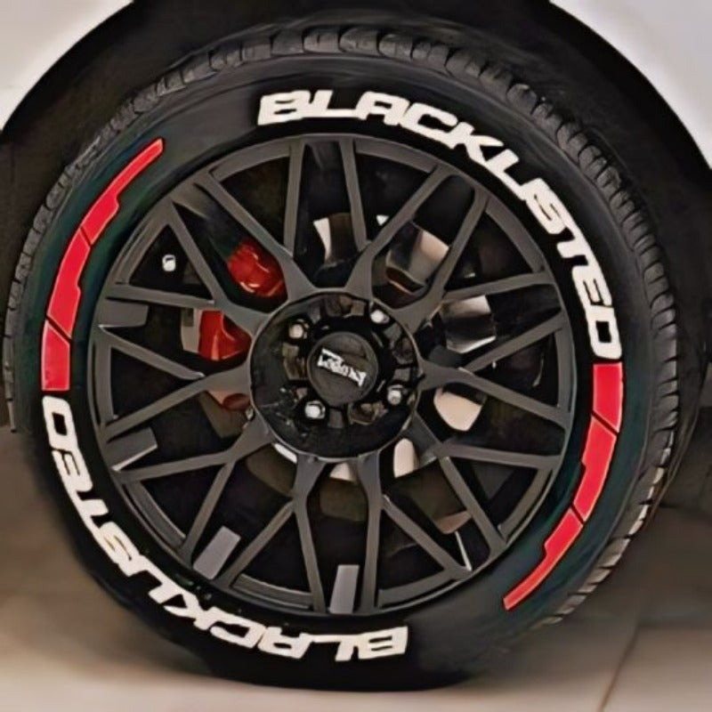 Blacklisted Tire Stickers Lettering Kit for 15-20 Inch Wheels | Motorik ...