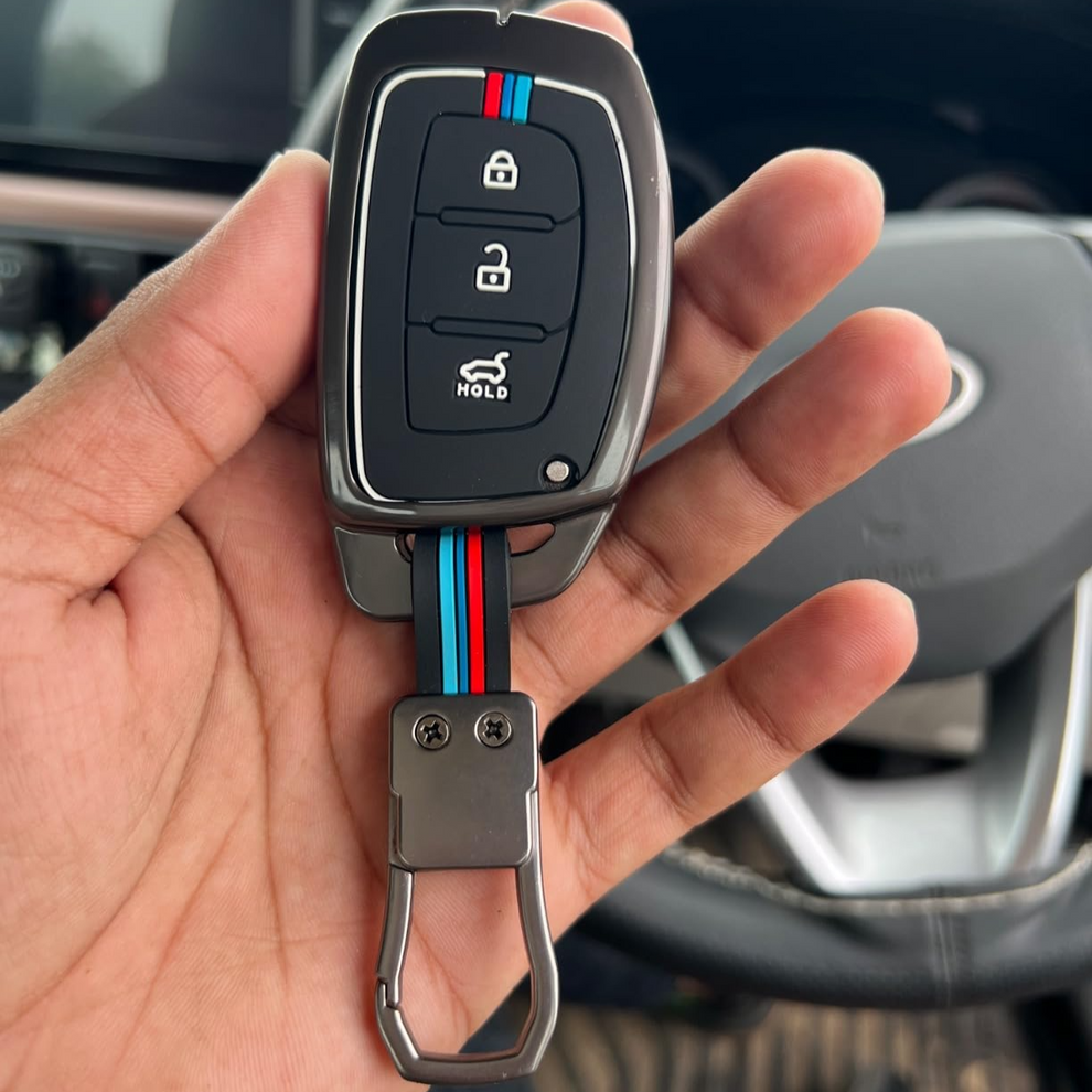 Hyundai 3-Button Smart Key Cover Black for Alcazar & More | Motorik ...